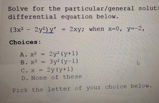 Solved Solve for the particular/general solution of the ff. | Chegg.com