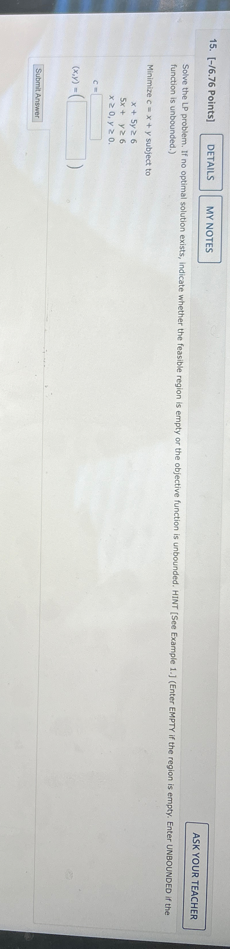 Solved function is unbounded.) ﻿Minimize c=x+y ﻿subject to | Chegg.com
