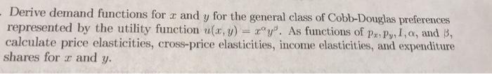 Solved - Derive demand functions for r and y for the general | Chegg.com