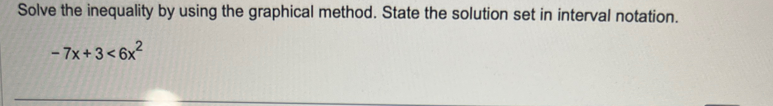 Solved Solve the inequality by using the graphical method. | Chegg.com