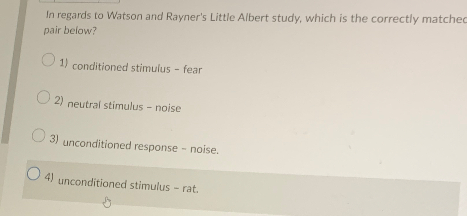 Solved In regards to Watson and Rayner's Little Albert | Chegg.com