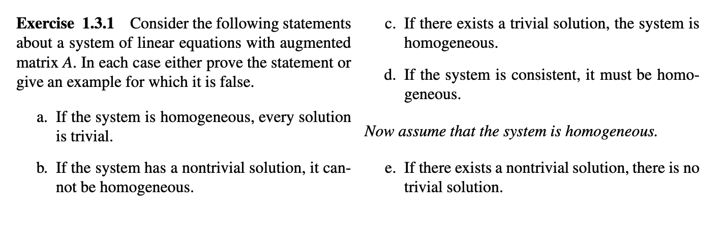 Solved Exercise 1.3.1 ﻿Consider the following | Chegg.com