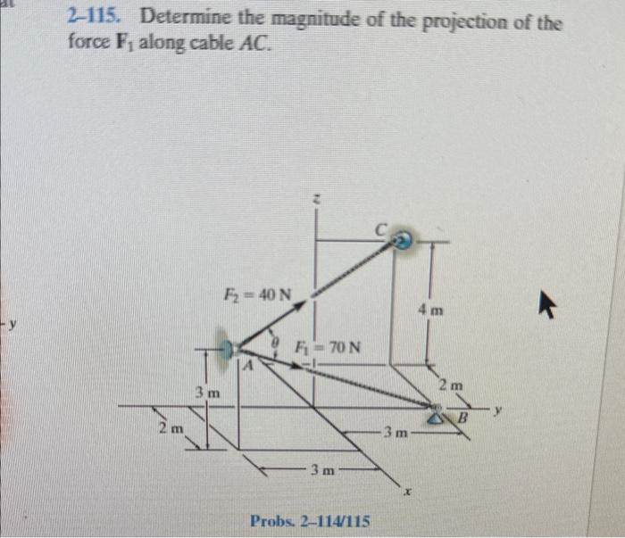 Solved 2 115 Determine The Magnitude Of The Projection Of