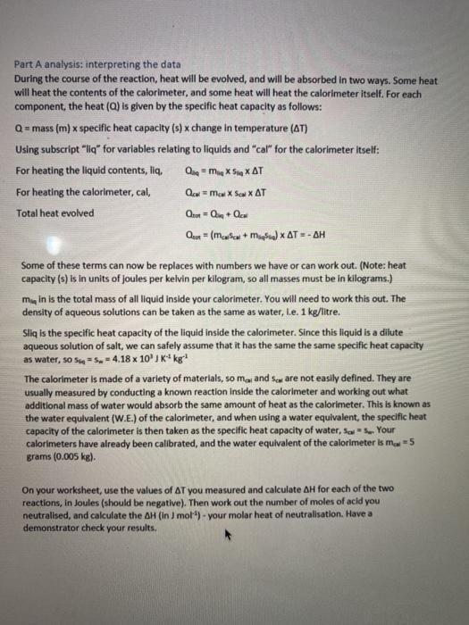 Using your extrapolated final temperature (from the | Chegg.com