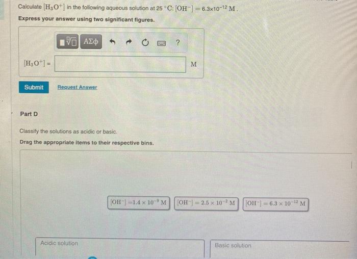 Solved Calculate [H3O+] in the following aqueous solution at | Chegg.com