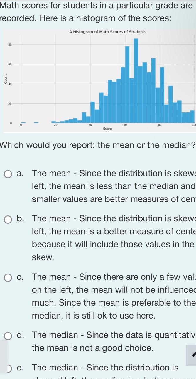 Solved Math scores for students in a particular grade are | Chegg.com