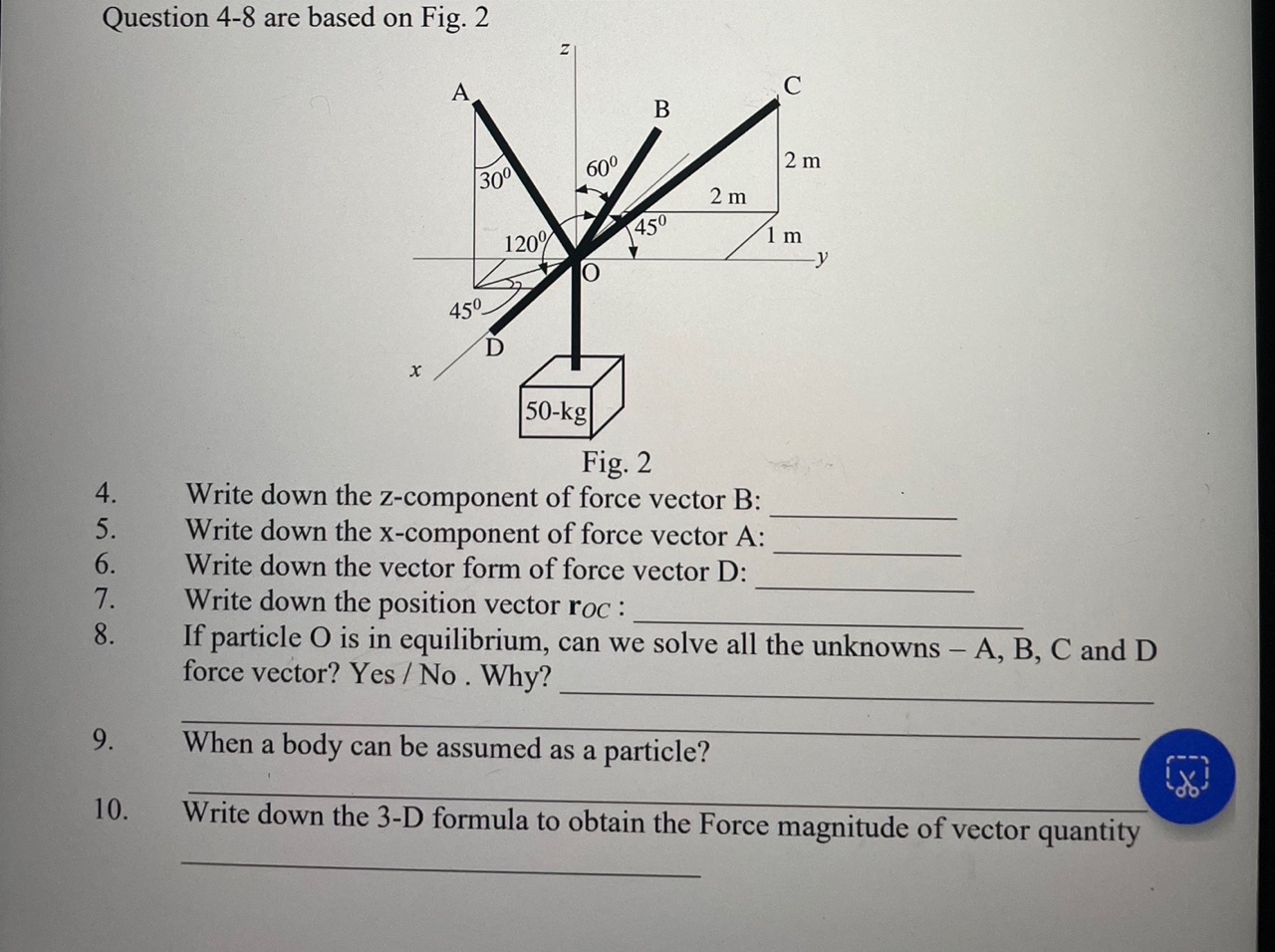 Solved Question 4-8 ﻿are based on Fig. 2Write down the | Chegg.com