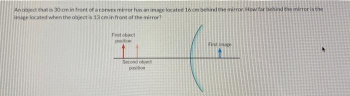 Solved An object that is 30 cm in front of a convex mirror | Chegg.com