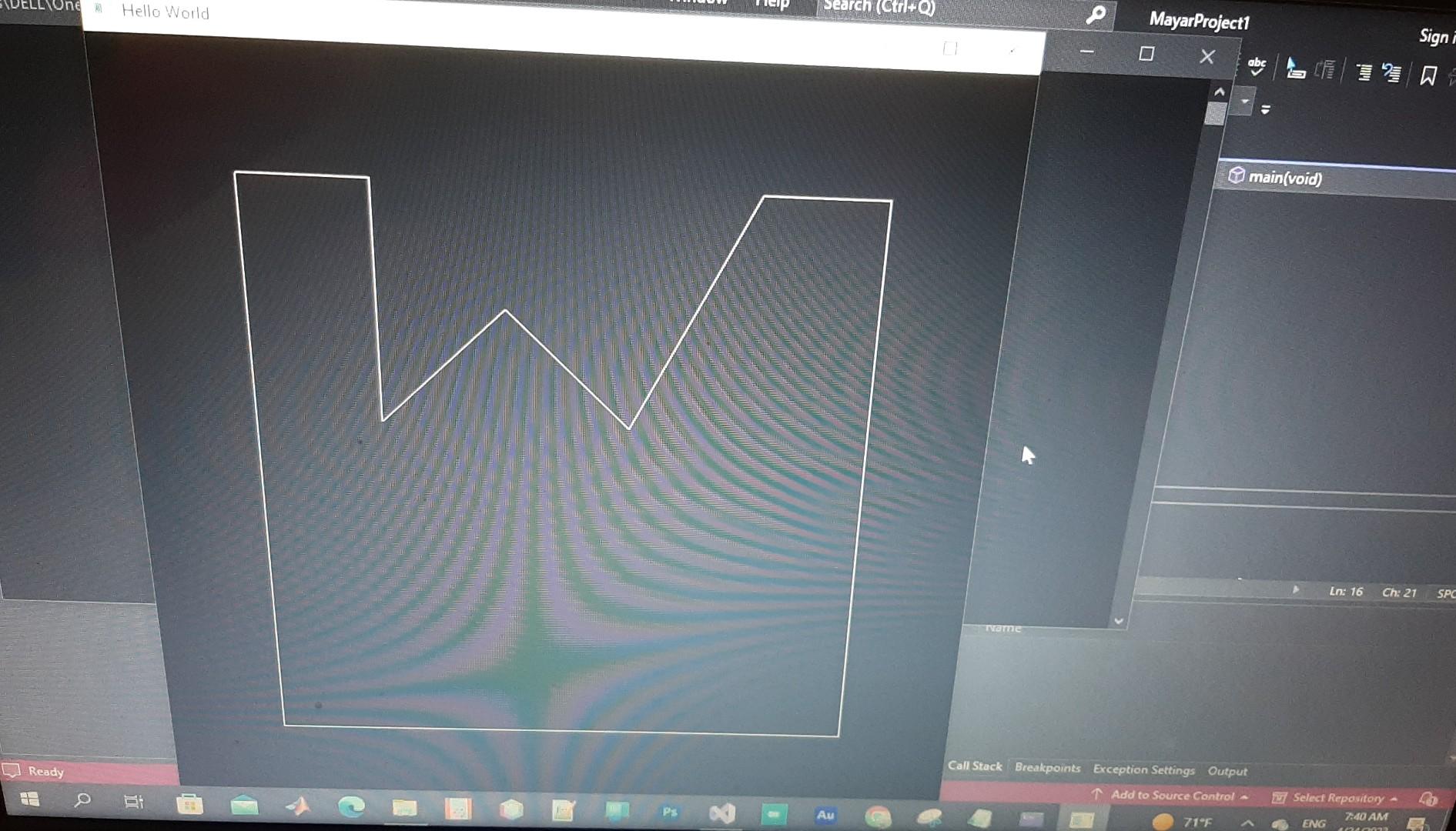 Solved Course: Graphics This code prints the letter M in the | Chegg.com