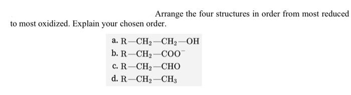 Solved Arrange the four structures in order from most | Chegg.com