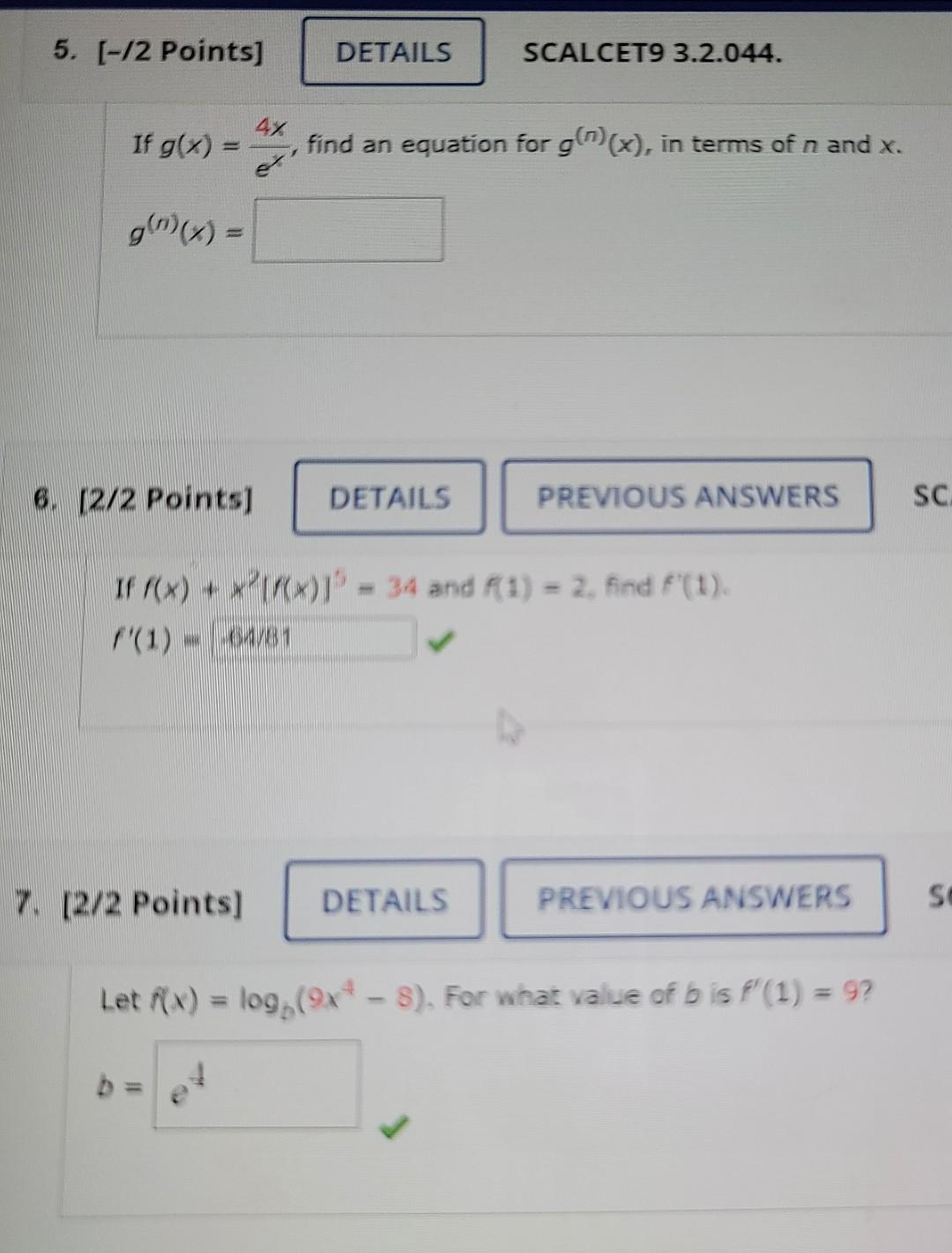 Solved 5. [-12 Points] DETAILS SCALCET9 3.2.044. 47 If g(x) | Chegg.com