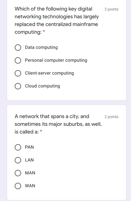 Solved Answer all questions (2 points each) 2 points All of | Chegg.com Solved Answer all questions (2 points each) 2 points All of | Chegg.com