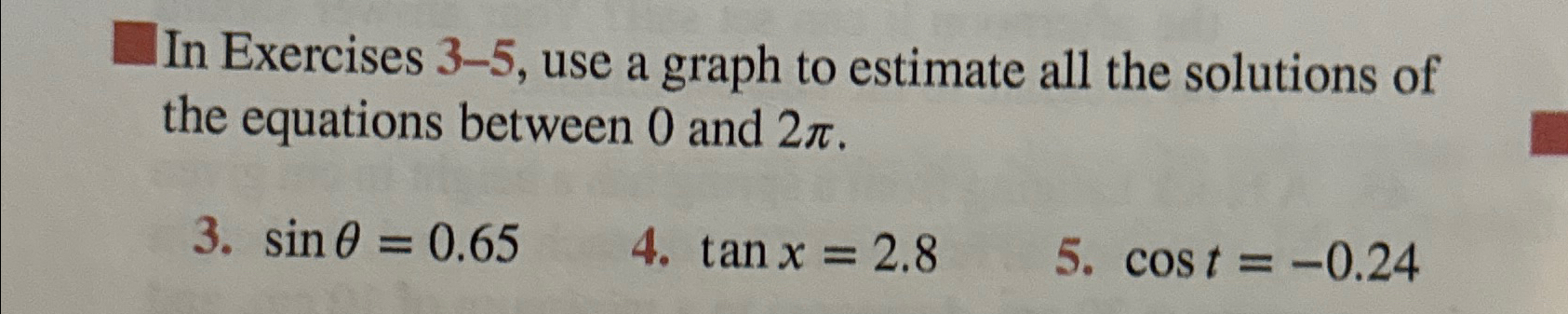 Solved In Exercises 3-5, ﻿use a graph to estimate all the | Chegg.com