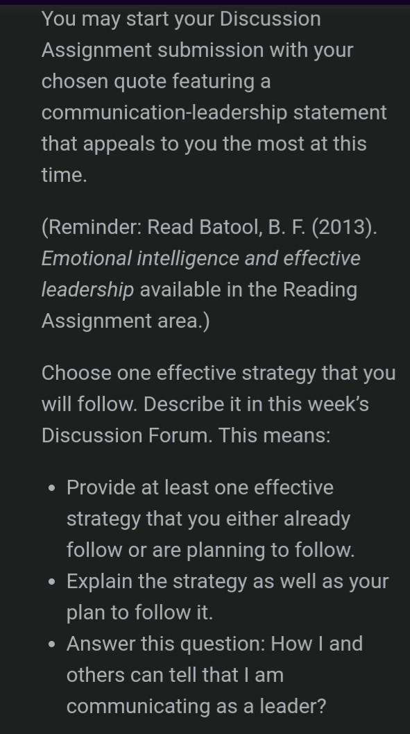 Solved You may start your Discussion Assignment submission | Chegg.com