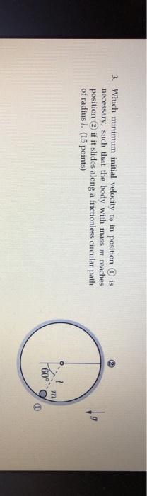 Solved 3. Which minimum initial velocity vo in position is | Chegg.com