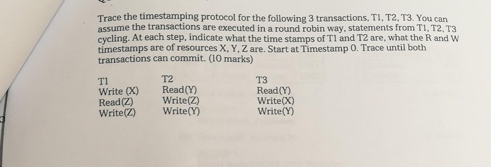 Solved Trace the timestamping protocol for the following 3 | Chegg.com