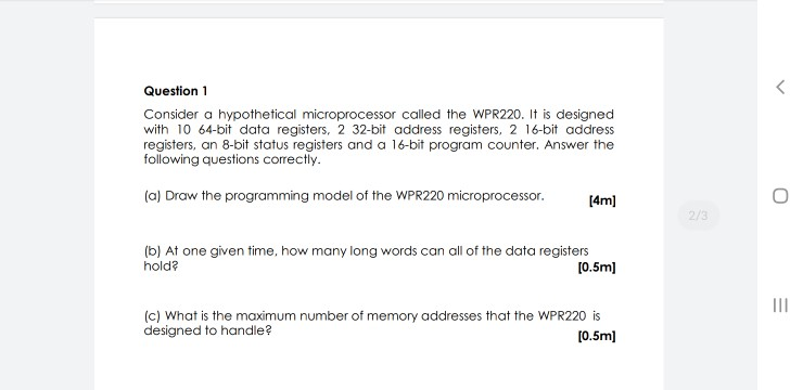 Solved Question 1 Consider a hypothetical microprocessor | Chegg.com