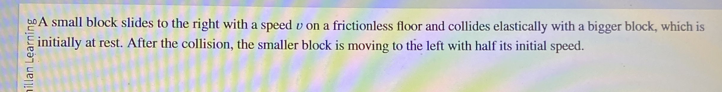 Solved ?20A small block slides to the right with a speed v | Chegg.com