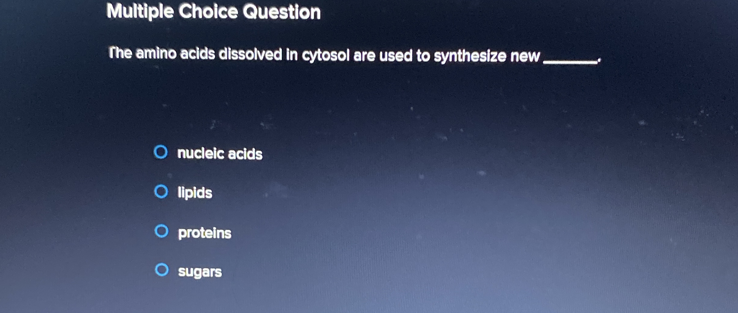 Multiple Choice QuestionThe amino acids dissolved in | Chegg.com