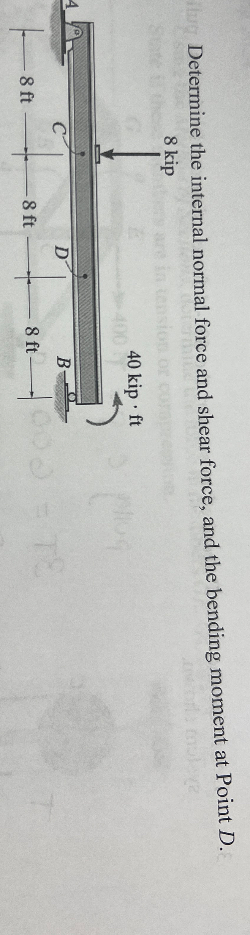 Solved Determine the internal normal force and shear force, | Chegg.com
