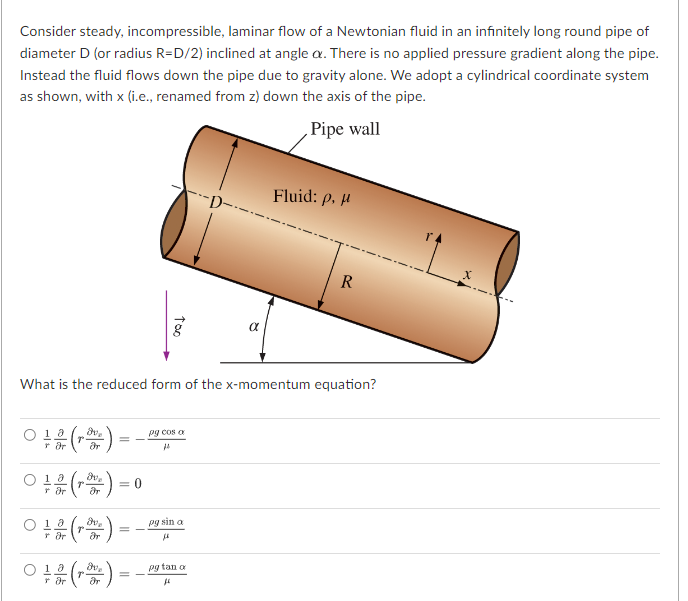 Solved Consider steady, incompressible, laminar flow of a | Chegg.com