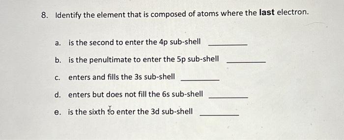 8. Identify the element that is composed of atoms | Chegg.com