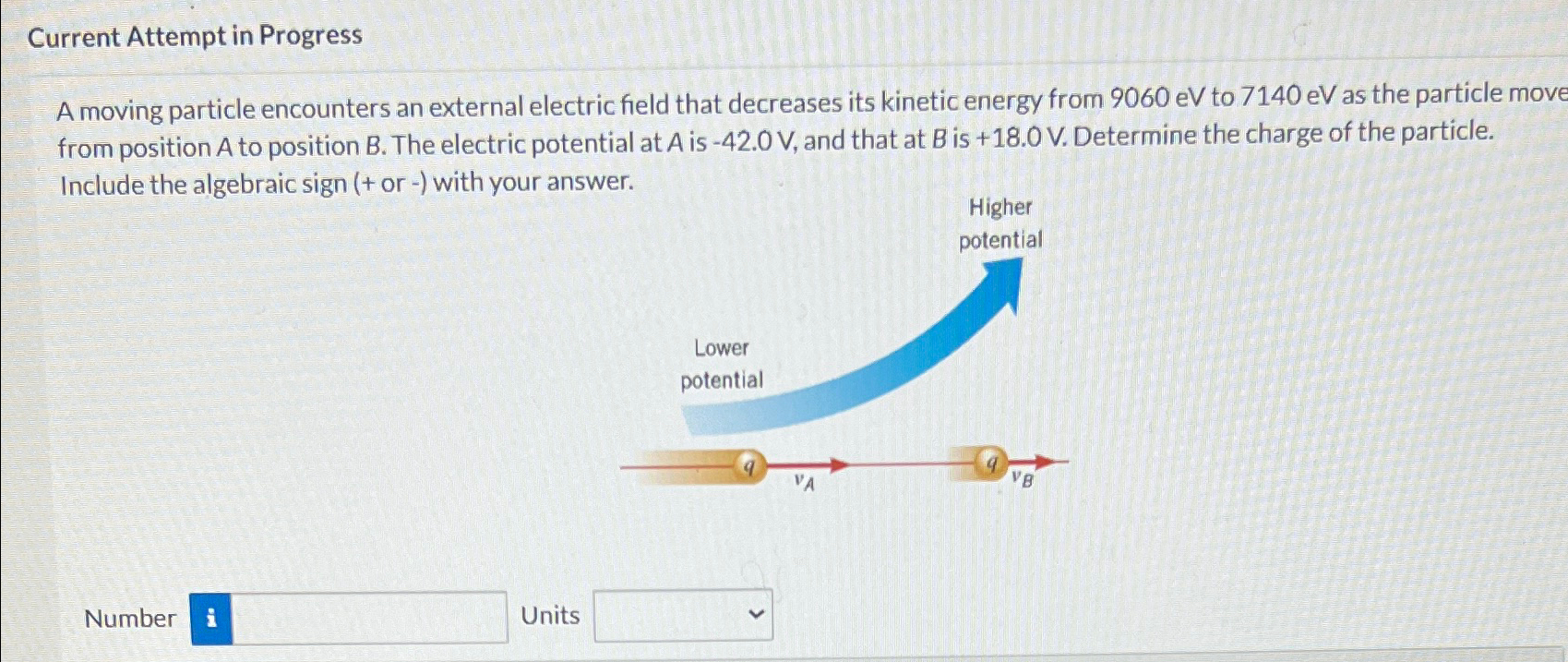 Solved Current Attempt in ProgressA moving particle | Chegg.com