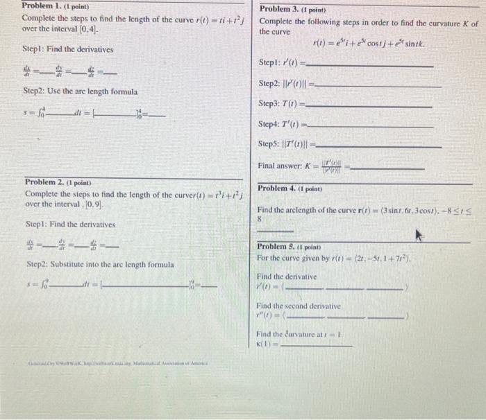 Solved Problem 1. (t point) Complete the steps to find the | Chegg.com