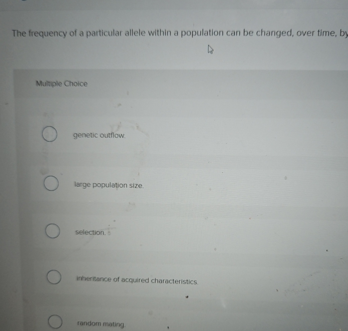 Solved The frequency of a particular allele within a | Chegg.com