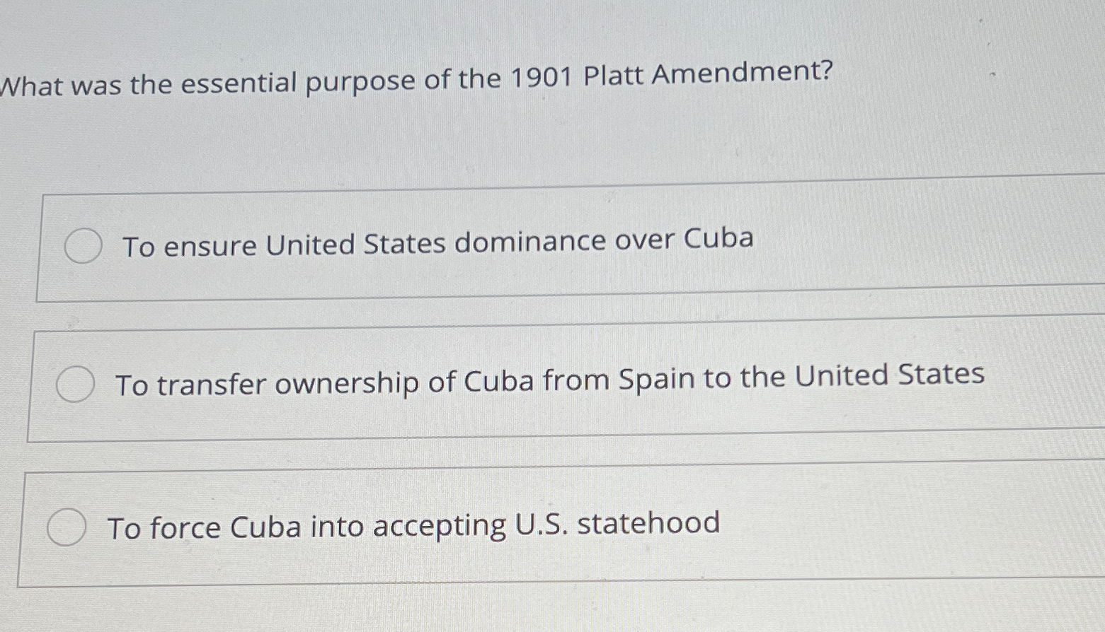 Solved What was the essential purpose of the 1901 ﻿Platt | Chegg.com