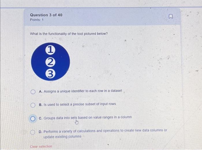 Solved Question 3 of 40 Points: 1 What is the functionality | Chegg.com