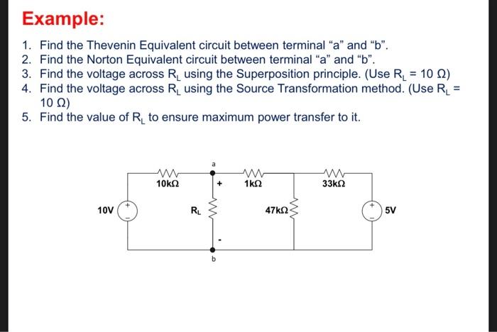 Solved Example: 1. Find the Thevenin Equivalent circuit | Chegg.com