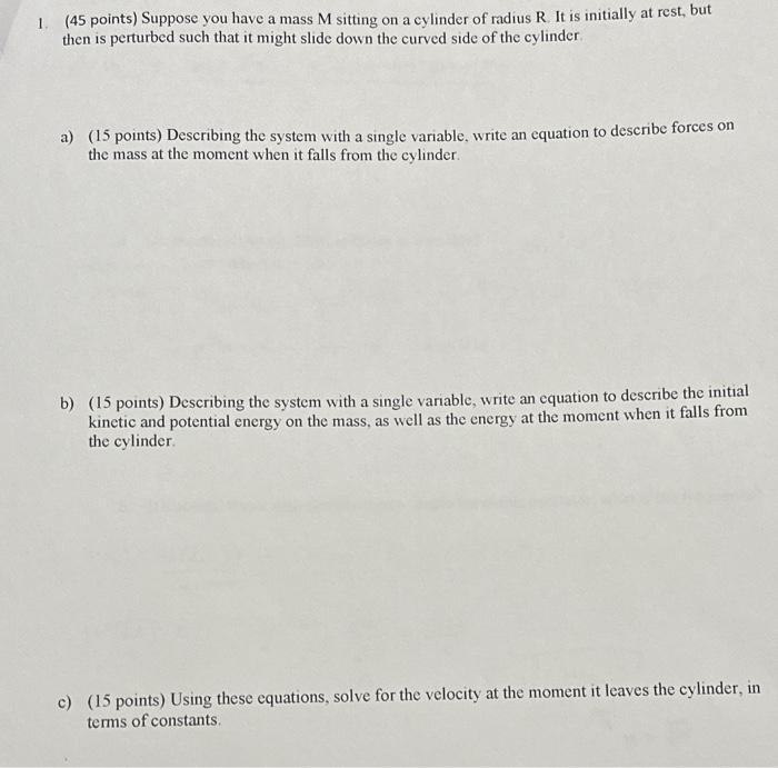 Solved classical mechanics practice problem! please answer | Chegg.com