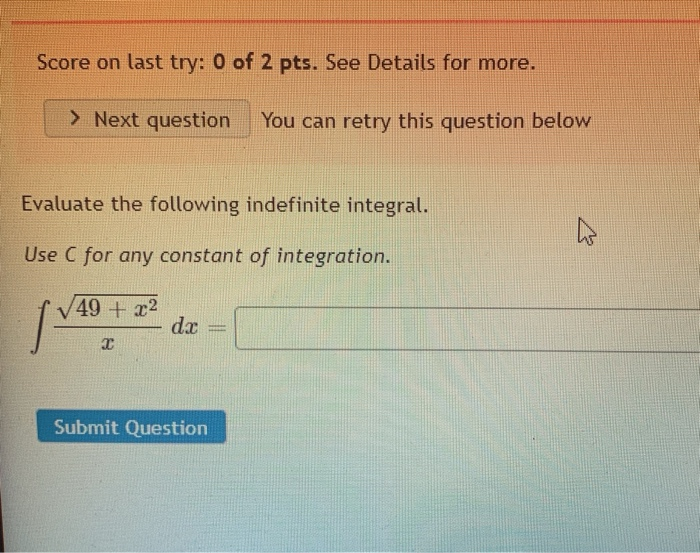 Solved Score on last try: 0 of 2 pts. See Details for more. | Chegg.com