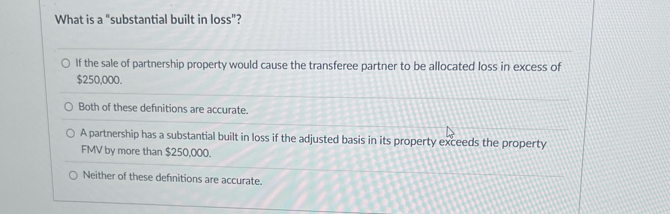 Solved What is a "substantial built in loss"?If the sale of | Chegg.com