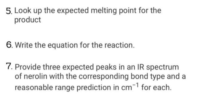 Solved Sn2 Preparation of Nerolin Data Collection 0.294 | Chegg.com