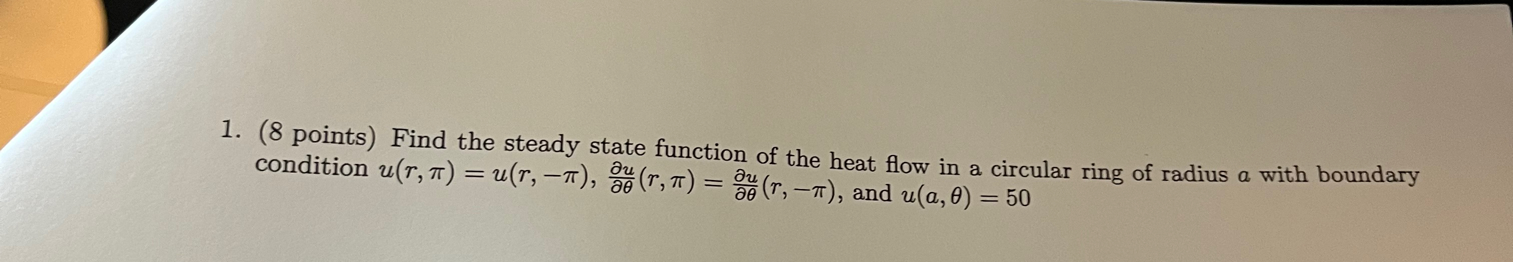 Solved 8 ﻿points ﻿find The Steady State Function Of The