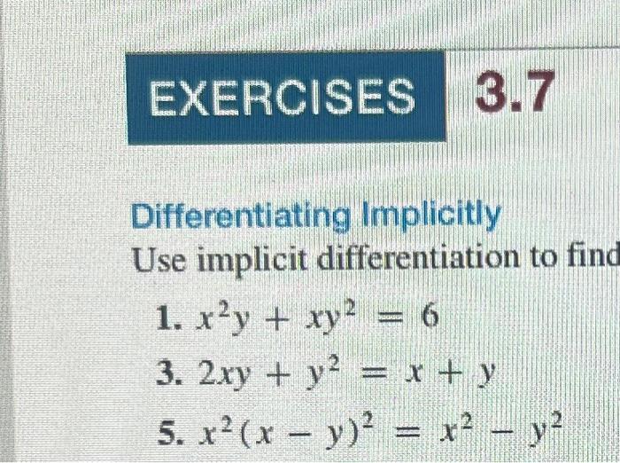 Solved Can you solve 1, 3, and 5 using implicit | Chegg.com