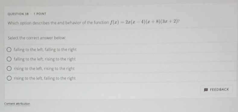 Solved QUESTION 38 - 1 POINTWhich option describes the end | Chegg.com Solved QUESTION 38 - 1 POINTWhich option describes the end | Chegg.com
