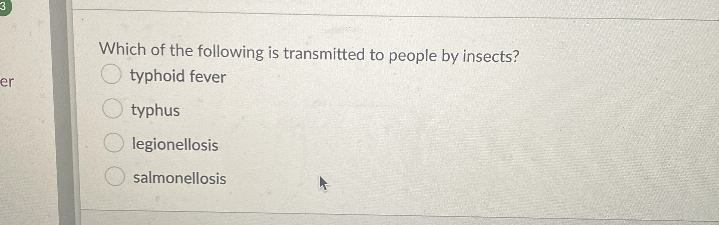 Solved Which of the following is transmitted to people by | Chegg.com