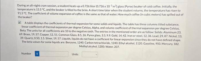 Solved During an all-night cram session, a student heats up | Chegg.com