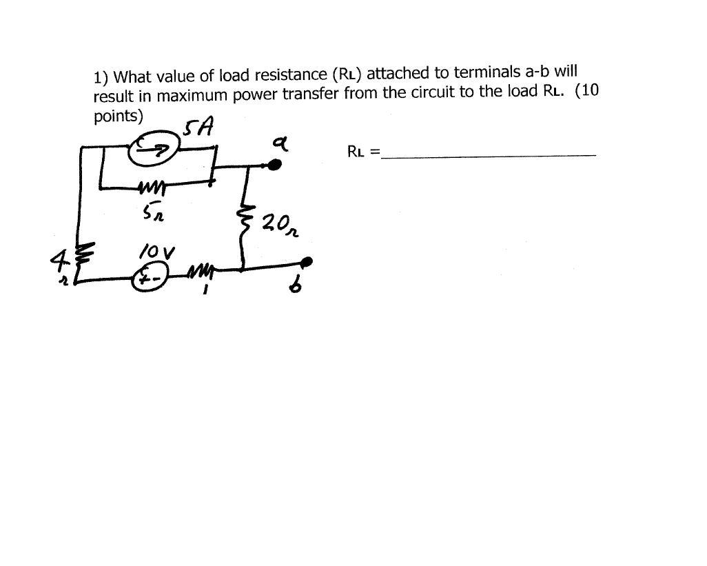 Solved What value of load resistance (RL) attached to | Chegg.com