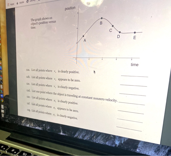 Solved Apps Apple position The graph shows an object's | Chegg.com