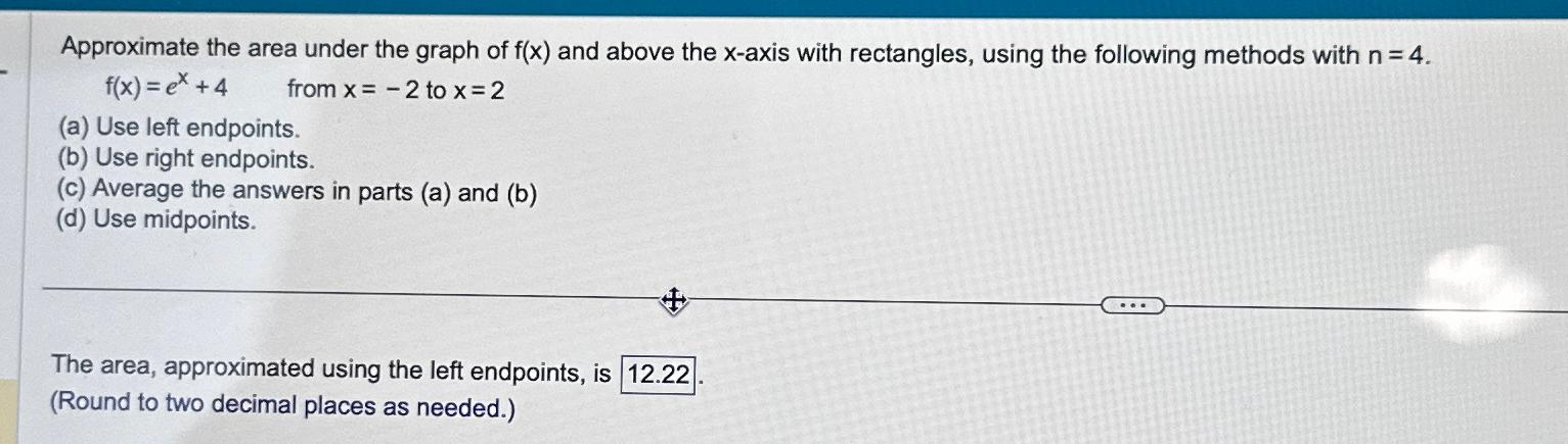 Solved Approximate the area under the graph of f(x) ﻿and | Chegg.com