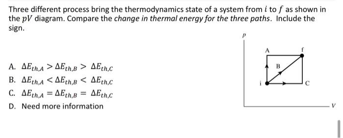 Solved Three different process bring the thermodynamics | Chegg.com