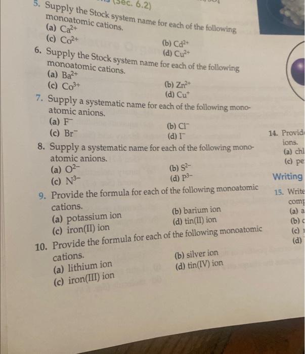 Solved 5. Supply the Stock system name for each of the | Chegg.com