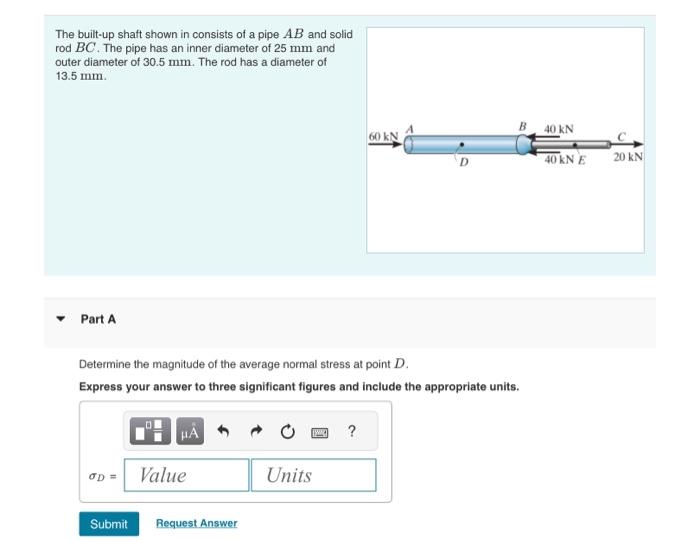 Solved The built-up shaft shown in consists of a pipe AB and | Chegg.com