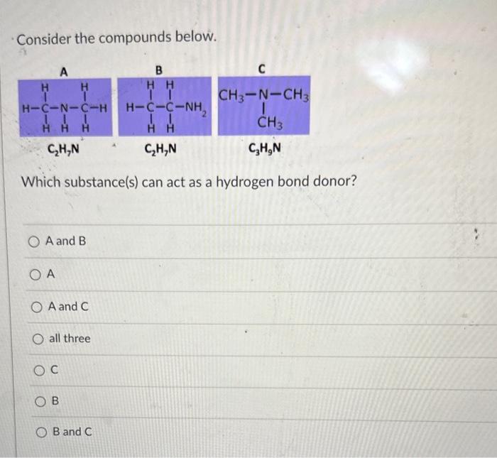 Solved Consider the compounds below. Which substance(s) can | Chegg.com