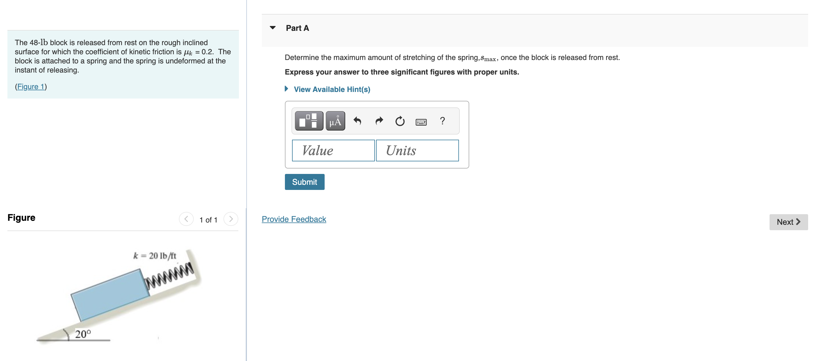 Solved Dyn HW 4 ﻿Q#6The 48-lb block is released from rest on | Chegg.com