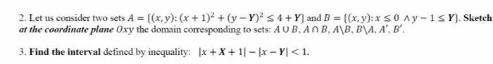 Solved 2. Let us consider two sets | Chegg.com